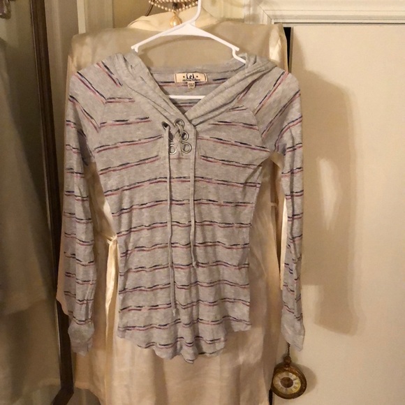 lei | Tops | Long Sleeve Hooded Shirt | Poshmark